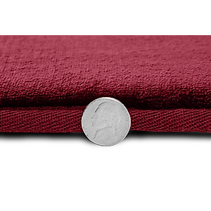Clara Clark Memory Foam Bath Mat Set Non Slip Absorbent Velvet - Fast Drying Bath Mats Bathroom Rug and Contour Rug Set 3 Piece - 20 x 32-17 x 24-19 x 24, Red