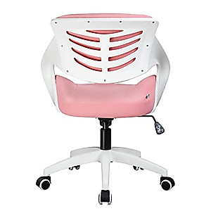 BOJUZIJA Ergonomic Office Computer Desk Kid Study Chair Waist Support Function Swivel 360° for Home&Office (Pink)