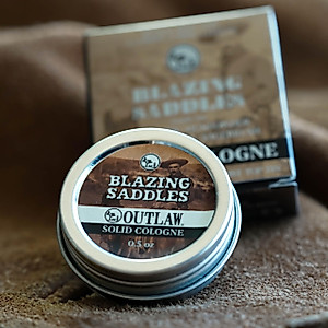 Bold, Western Leather & Gunpowder Scent Solid Cologne - Blazing Saddles Scent by Outlaw - Hard Cologne for Men & Women
