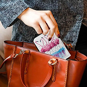 MOYYO RFID Credit Card Holder Case Watercolor Flamingos Leather Printed Zipper Card Case Wallet for Women Girls