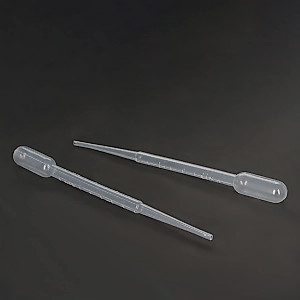 Bettomshin 300Pcs 2ml Plastic Disposable Pipettes 5.63" Length Clear Graduated Transfer Pipettes Liquid Dropper for Ear Eye Essential Oils Alcohol Paint Makeup Lab