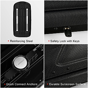 Goplus Rooftop Cargo Carrier Hard Shell, 14 Cubic Feet Waterproof Car Roof Cargo Carrier w/Dual Side Opening, Security Key, 165LBS Capacity, for 17” to 22.8” Wide Crossbar Rack, Vehicle Cargo Box