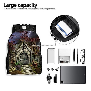 OPSREY Gothic Fairy Garden Print Laptop Backpack Bag Lightweight Large Capacity Casual Travel Daypack For Men Women