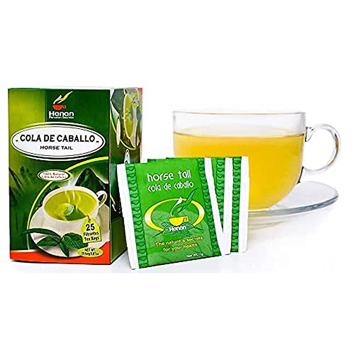 Hanan Horsetail Tea (Cola de Caballo) - 25 Teabags of All-Natural Horse Tail from Peru a.k.a. Shavegrass, Snake Grass, Equisetum, Puzzlegrass