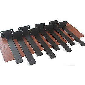 8 Pack - 11 inch Black Hidden L Shelf Bracket (1/5 Inch Thicked) Iron Shelf Brackets, Metal Shelf Bracket, Industrial Shelf Bracket, Modern Shelf Bracket, Metal L Brackets for Shelves Support