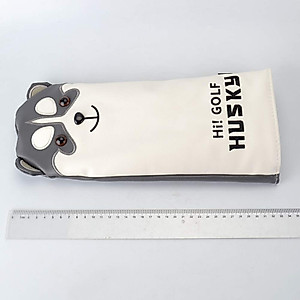 PLUSKER 1PC Golf Club Head Cover for Driver Synthetic Leather with Husky Pattern Design Creative Golf Headcover