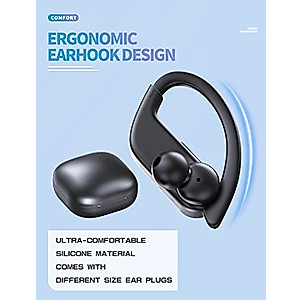 Wireless Earbuds Sports Bluetooth 5.1 Headphones Earhook Noise Cancelling, 50H Wireless Ear Buds Over Ear with Charging Case, Bluetooth Earphone for Samsung Android, Audifonos Bluetooth inalambricos