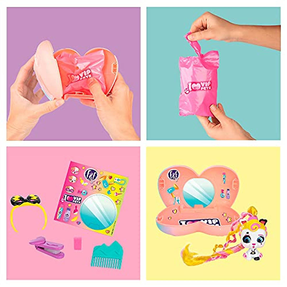 IMC Toys VIP Pets Mini Fans Color Boost S2 2-Pack - Includes 6+ Surprise Accessories| Kids Age 3+