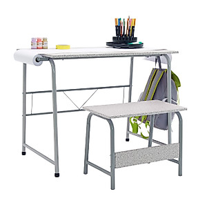 SD Studio Designs Project Center, 55128 Craft Table Play Desk with Bench, Grey, 37.75"W x 21.75"D x 28"H,Grey