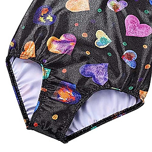 XFGIRLS Gymnastics Leotards for Girls Sparkle One-Piece Activewear Sleeveless Ballet Dance Athletic Leotards with Shorts Black 10-12 Years