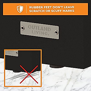 Outdoor Living Perfected Dunbar Water-Resistant Propane Tank Cover Table – Hide and Protect Standard 20 lb Propane Tank – Powder-Coated Steel, Black