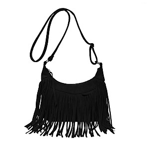 Lanpet Women’s Tassel Faux Suede Leather Hobo Cross Body Chain Shoulder Bag Satchel