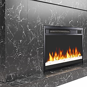 CosmoLiving by Cosmopolitan Liberty Mantel Fireplace, Black Marble