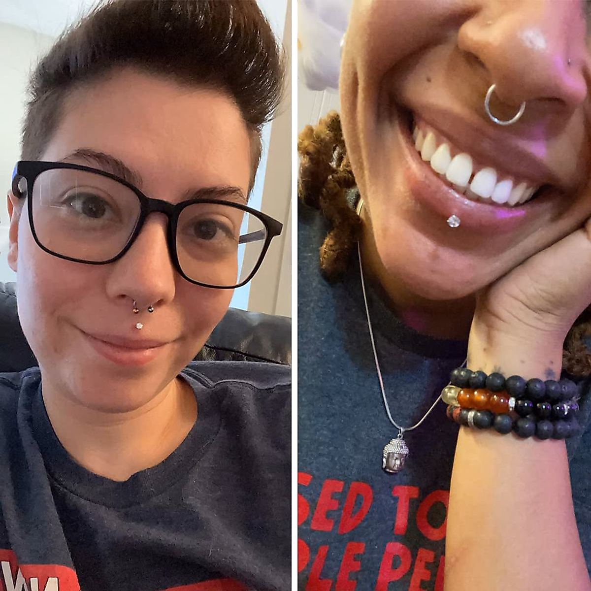 PunkTracker 16g/18g/20g Threadless Lip Rings Tragus Earrings Surgical Steel Helix Conch Cartilage Earrings Monroe Piercing Jewelry for Women Men Labret Studs