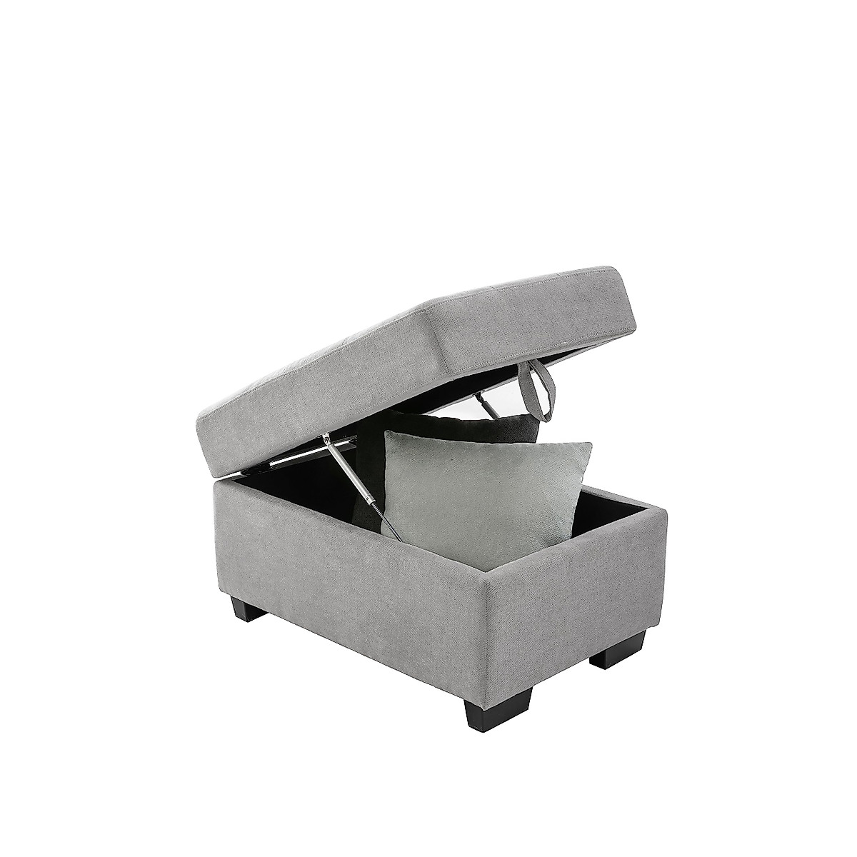 Eafurn Convertible Sleeper Sectional Sofa with Pull Out Bed and Movable Ottoman, L Shaped Reversible Couch with Hidden Arm Storage & USB Charge, 4 Seat Corner Sofa&Couches for Living Room, Gray 87.4"