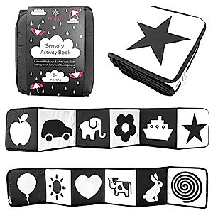 Spiggly Black and White High Contrast Soft Baby Book – Newborn Toy for 0-3 Months Visual and Brain Development – Infant Tummy Time Toy – Sensory Toy for Babies 0-6 Months