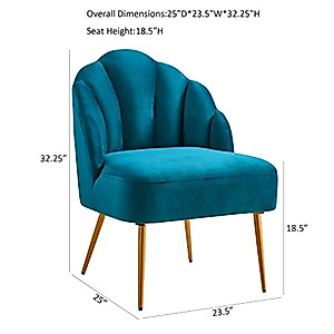 Ball & Cast Accent Chair, 23.5"W x 25"D x 32.25"H, Teal