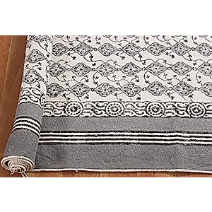 Boho Bathroom Rug Handmade Washable Cotton Hallway Rugs with Tassels Farmhouse Woven Throw Rug Boho Area Rug for Laundry Room/Entryway/Corridor 300x480 cm (10x16 Feet)