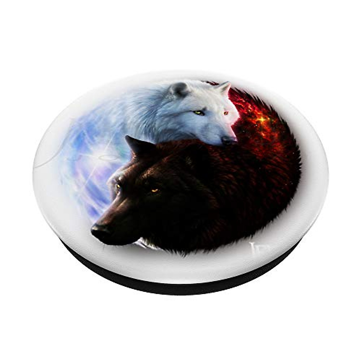 Yin Yang Wolf Black & White Dog is God PopSockets Swappable PopGrip