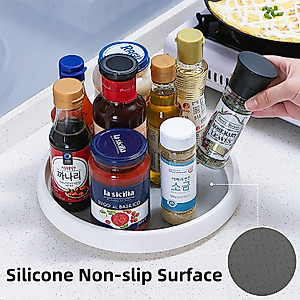 Rarapop 4 Pack Non Skid Lazy Susan Turntable Display Stand, 12-Inch Rotating Spice Rack Spinning Organizer for Cabinet, Pantry, Refrigerator, Countertop