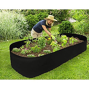 ACJRYO 2Pcs Fabric Raised Garden Beds,6X3 ft Rectangle Plant Grow Bags Herb Flower Vegetable Plants Bed Garden Grow Bags for Flowers Vegetables Plants
