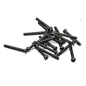 Musiclily Basic 3x25mm Metal Metric Thread Humbucker Pickup Height Adjustment Screws Humbucker Pickup Ring Mounting Screws for Epiphone SG Import Pickups, Black (Set of 20)