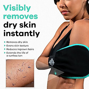Dermasuri Deep Exfoliating Glove for Shower - Exfoliating Mitt Body Scrubber - Skin Exfoliator & Dead Skin Remover - Keratosis Pilaris Scrub - Spray Tan Remover - Korean Skincare for Body (1 Pack)