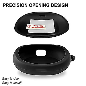 Geiomoo Silicone Carrying Case Compatible with Anker Soundcore Liberty 2 Pro, Portable Scratch Shock Resistant Cover with Carabiner (Black)