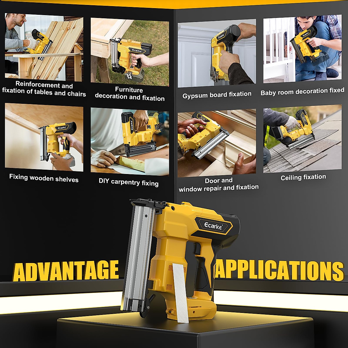 18GA Cordless Brad Nailer for Dewalt 20V MAX Battery: Electric Brad Nail Gun with 18 Gauge Nails for Upholstery Woodworking - Brushless- 2 Mode - 5/8 to 1-1/4 Inch - Tool Only