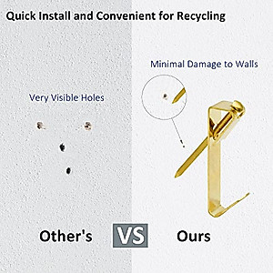 Picture Hooks, 100 Pieces Picture Hanging Kits Including 30lb and 50lb Picture Hanging Hooks, 2 Sizes Professional Picture Hangers with Nails for Drywall Wooden Wall