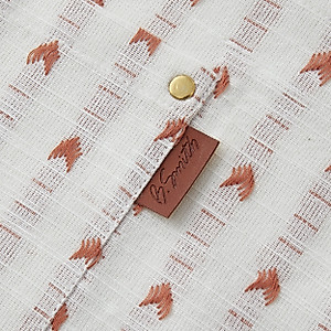 B. Smith 6 Piece Kitchen Set with 1 Half-Apron, 2 Mini Oven Mitts, 1 Pot Mitt, 2 Pot Handle Holders, Terracotta Ivory Ikat Print