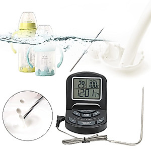 Okuyonic Probe Digital Durable Highly Accurate Cooking Timer Kitchen for Home, Digital Meat Food Thermometer, Kitchen Cooking Thermometer with Timer for Cooking