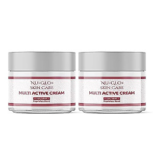 (2 Pack) Nu-Glo Cream - Nu Glo Brightening and Hydrating Facial Skin Renewing Cream - Anti-Aging Overnight Facial Moisturizer - NuGlo Multi Active Cream