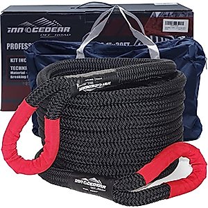 Innocedear 1"×30ft Recovery & Tow Rope Strap,Kinetic Energy Rope,Offroad Power Stretch Snatch Rope,Heavy-Duty Vehicle Recovery Rope,for Jeep car Truck ATV UTV SUV
