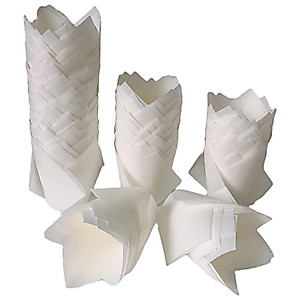 Tulip Cupcake Liners-300 Pack Tulip Cupcake Wrappers Greaseproof Muffin Liners Baking Cups For Birthday,Party,Wedding-white color