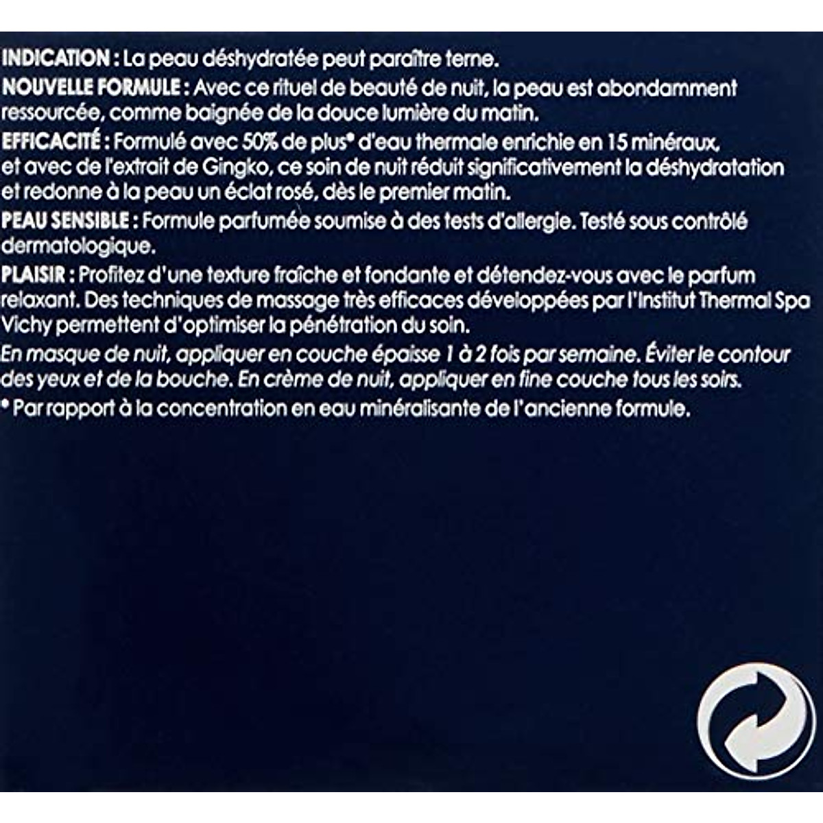 Vichy Aqualia Thermal Spa Face Night Cream and Overnight Mask with Hyaluronic Acid, Moisturizer for Face and Neck, Moisturizing Night Time Anti Wrinkle Cream, Light Scent, Paraben Free
