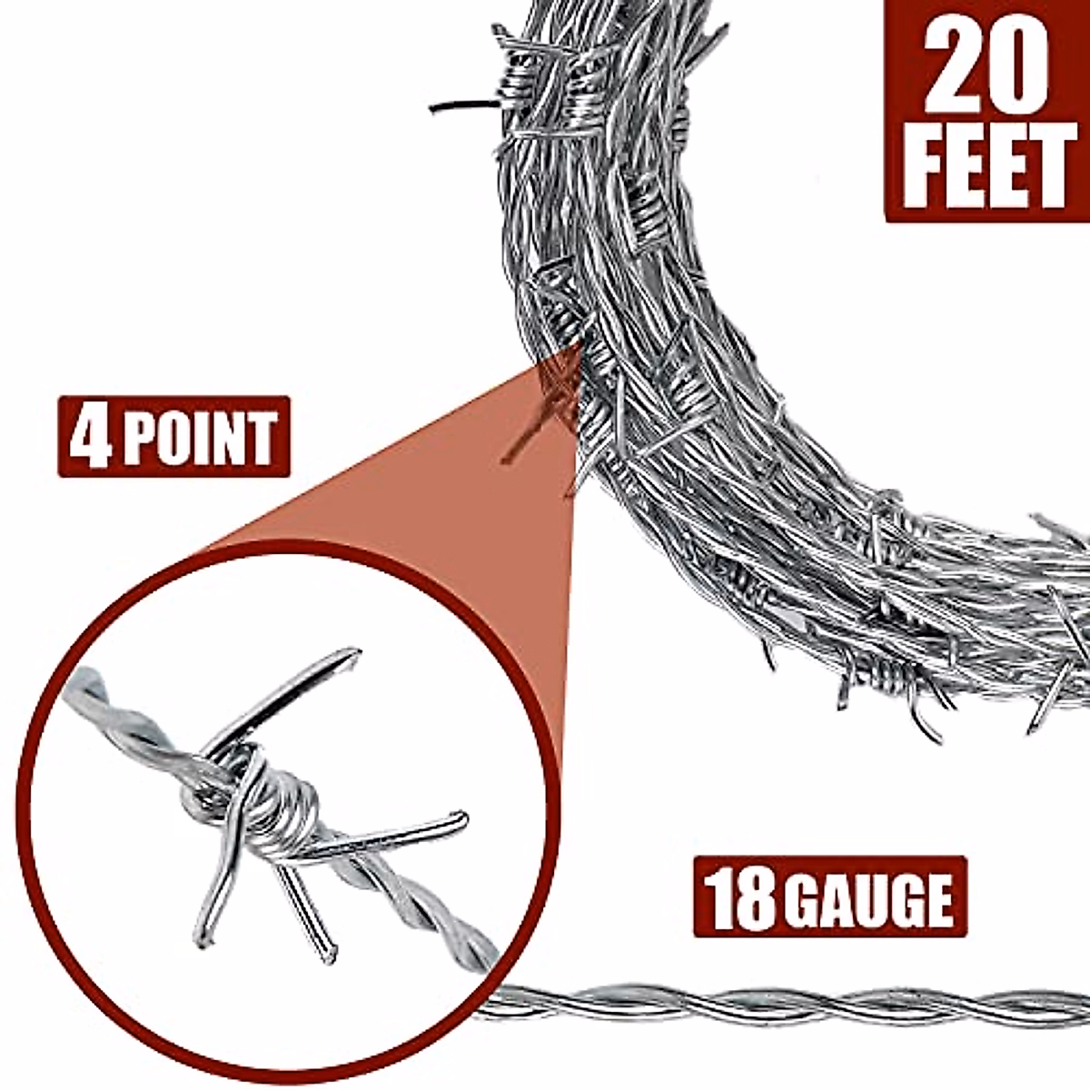 Barbed Wire Roll - Razor Barbed Wire Fence for Outdoor, Repellent and ...