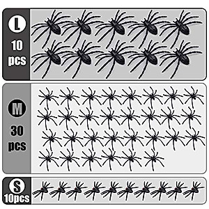 Realistic Plastic Spider Toys Halloween Decorations Fake Spider Toys for Kids 50pcs