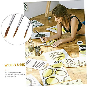 CRAFTHROU 3pcs Set Adult Coloring Pens Miniatures Nail Kit Set Mini Paints Brush Set Fine Detail Paint Brush Art Brushes Special Pen Acrylic Brush to Paint Round Wooden Rock DIY Kits