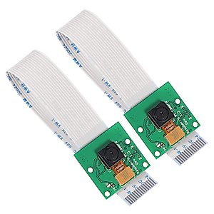 ALMOCN 2PCS 5 Megapixels Camera Module for Raspberry Pi 1080P HD OV5647 Sensor with 6 Inch 15 Pin Ribbon Cable for Raspberry Pi 3, 3B+, 4 and Model A/B/B+