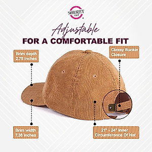 Sorority Shop Delta Gamma Baseball Cap - Embroidered Logo, Soft Corduroy Pink