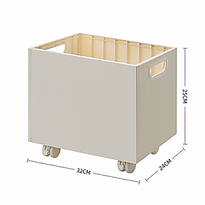 Cyrank Rectangle Storage Basket, Large Basket Storage Bins for Shelves Rectangle Storage Bin Storage Baskets(with Wheel)