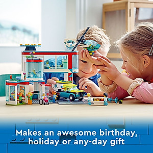 LEGO City Hospital Building Set 60330 with Toy Ambulance, Rescue Helicopter and 12 Mini Figures, Pretend Play Toy Hospital for Educational Fun, Connect to Other City Sets, for Kids Age 7+