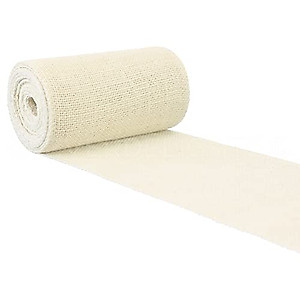 CleverDelights 6" Ivory Burlap Roll - Finished Edges - 10 Yards - Jute Burlap Fabric
