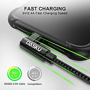 90 Degree iPhone Charging Cable 2Pack 10ft Right Angle Nylon Braided Lightning Charger Cord Compatible with iPhone 14 13 12 11 Pro Max XS XR X 8 7 6 5 Plus iPad（Black）