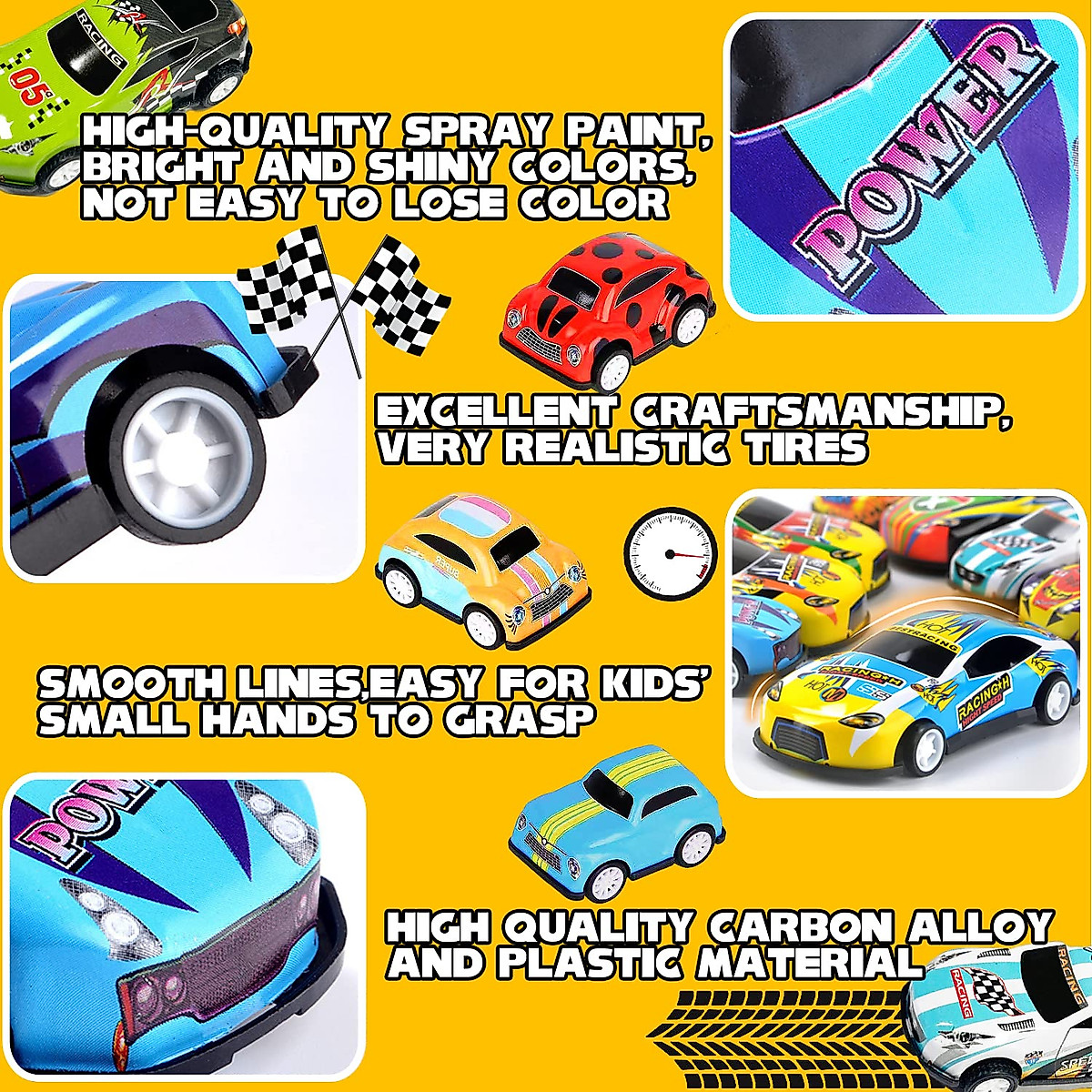 Qiuttnqn 50 PCS Mini Pull Back Cars,Fun Bulk Race Car Set,Mini Die-Cast Race Cars for Kids,Carnival Prizes for Boys and Girls,Christmas,Birthday,Party Gifts,Party Favors