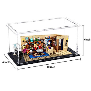 Self-Assembly Acrylic Display Case,Deluxe Dustproof Showcase,Cube Countertop Box for Pop Figures Collectibles Toys,Need Remove The Protective Film (10x4x5.7 inch; 25x10x14.5cm)