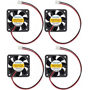 Easycargo 4pcs 3D printer 40mm Fan 12V DC, 4010 Cooling Fan Sleeve Bearing Brushless 2 pin, 40mm Cooler Fan + Grill Mounting Kit 40mm x 40mm x10mm