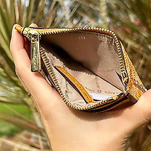 Michael Kors Jet Set Travel Medium Top Zip Card Case Wallet Honeycomb Coin Pouch