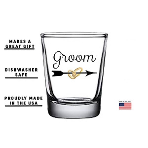 Rogue River Tactical Bride and Groom Shot Glass Set Gift For Husband Wife Newlywed Wedding Gift Set Novelty